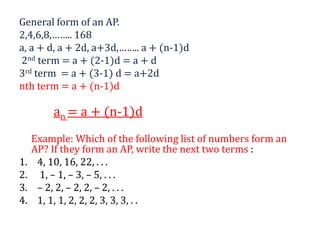 Arithmetic progressions | PPTX