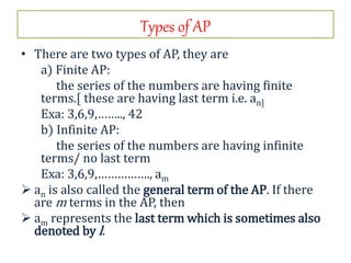 Arithmetic progressions | PPTX