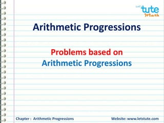 Arithmetic progressions - Poblem based Arithmetic progressions | PPTX ...
