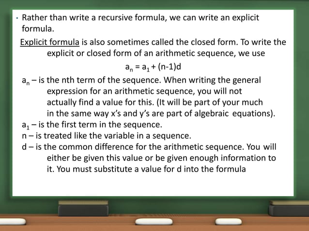 Arithmetic sequence | PPTX | Technology & Computing