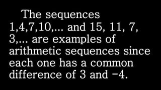 Arithmetic sequence | PPTX