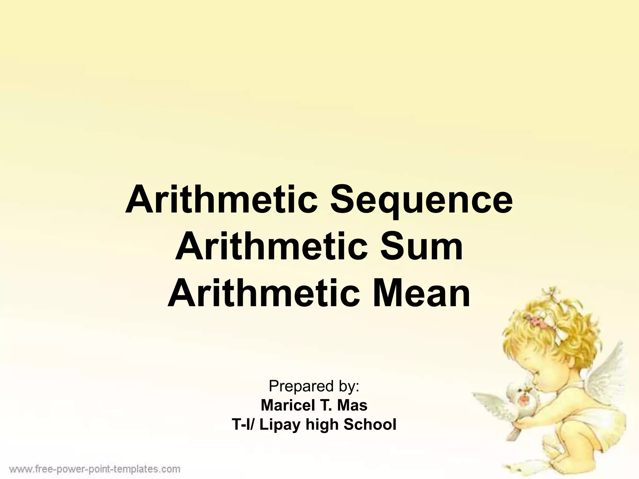 Arithmetic sequence | PPT