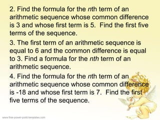 Arithmetic sequence | PPT