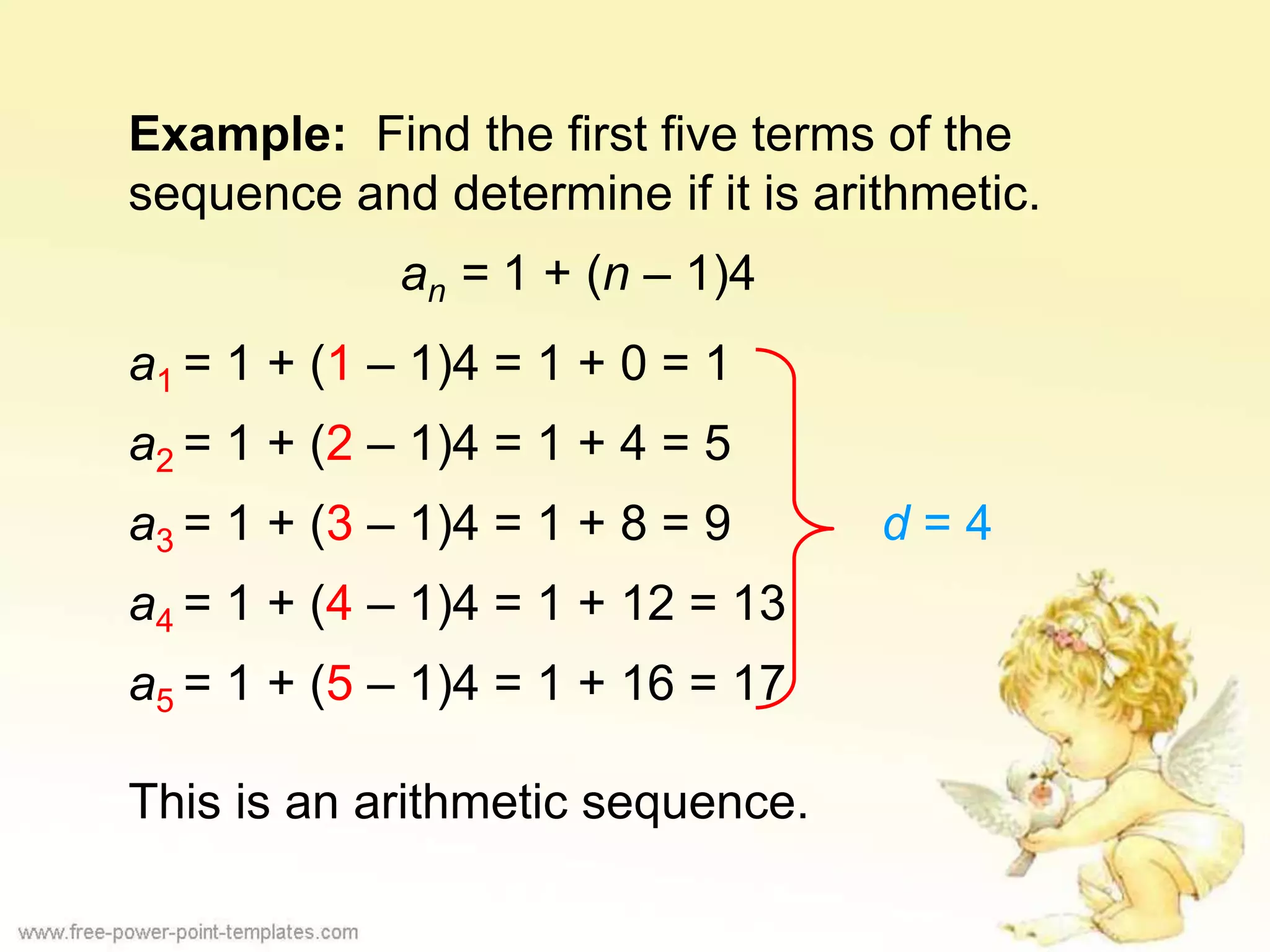 Arithmetic sequence | PPTX