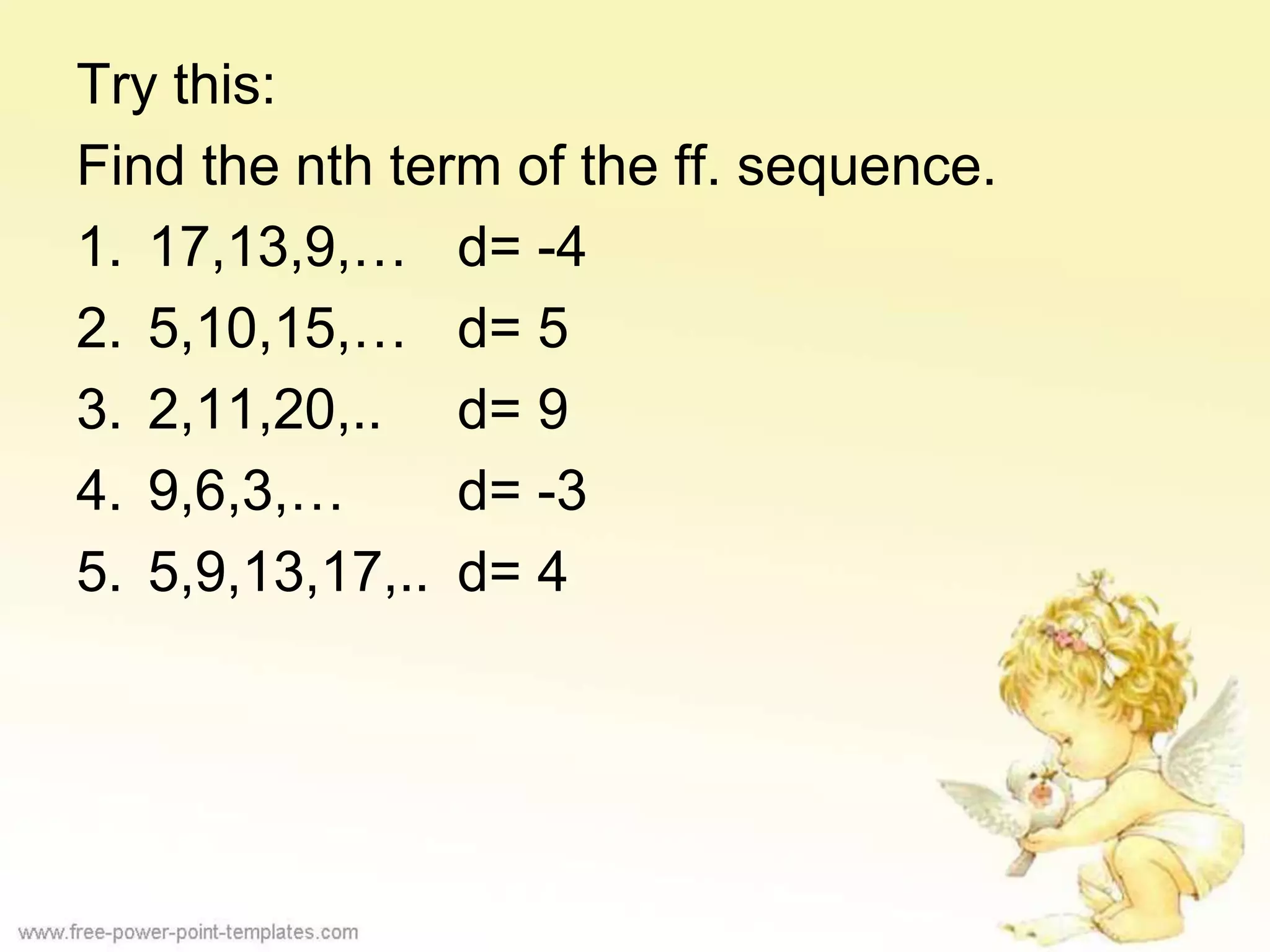 Arithmetic sequence | PPTX