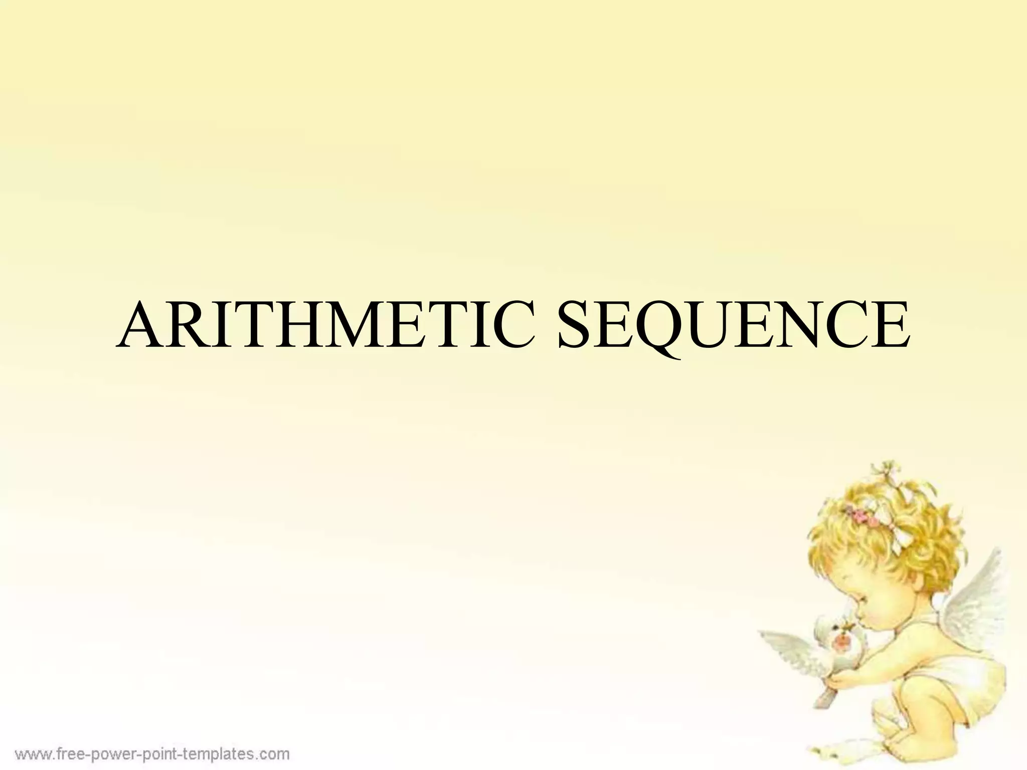 Arithmetic sequence | PPTX