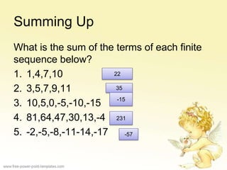 Arithmetic sequence | PPTX