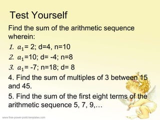 Arithmetic sequence | PPTX