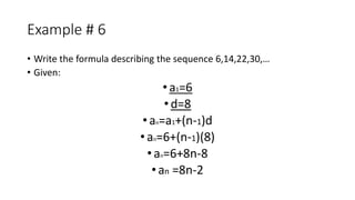 Arithmetic sequence | PPTX