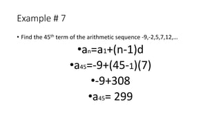 Arithmetic sequence | PPTX