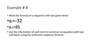 Arithmetic sequence | PPTX