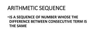 Arithmetic sequence | PPTX