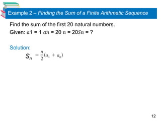 Arithmetic Sequence Presentation- Mathematics in the modern worls | PPT | Physics | Science