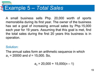 Arithmetic Sequence Presentation- Mathematics in the modern worls | PPT