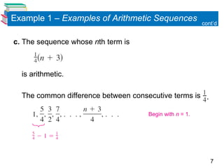 Arithmetic Sequence Presentation- Mathematics in the modern worls | PPT