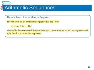 Arithmetic Sequence Presentation- Mathematics in the modern worls | PPT