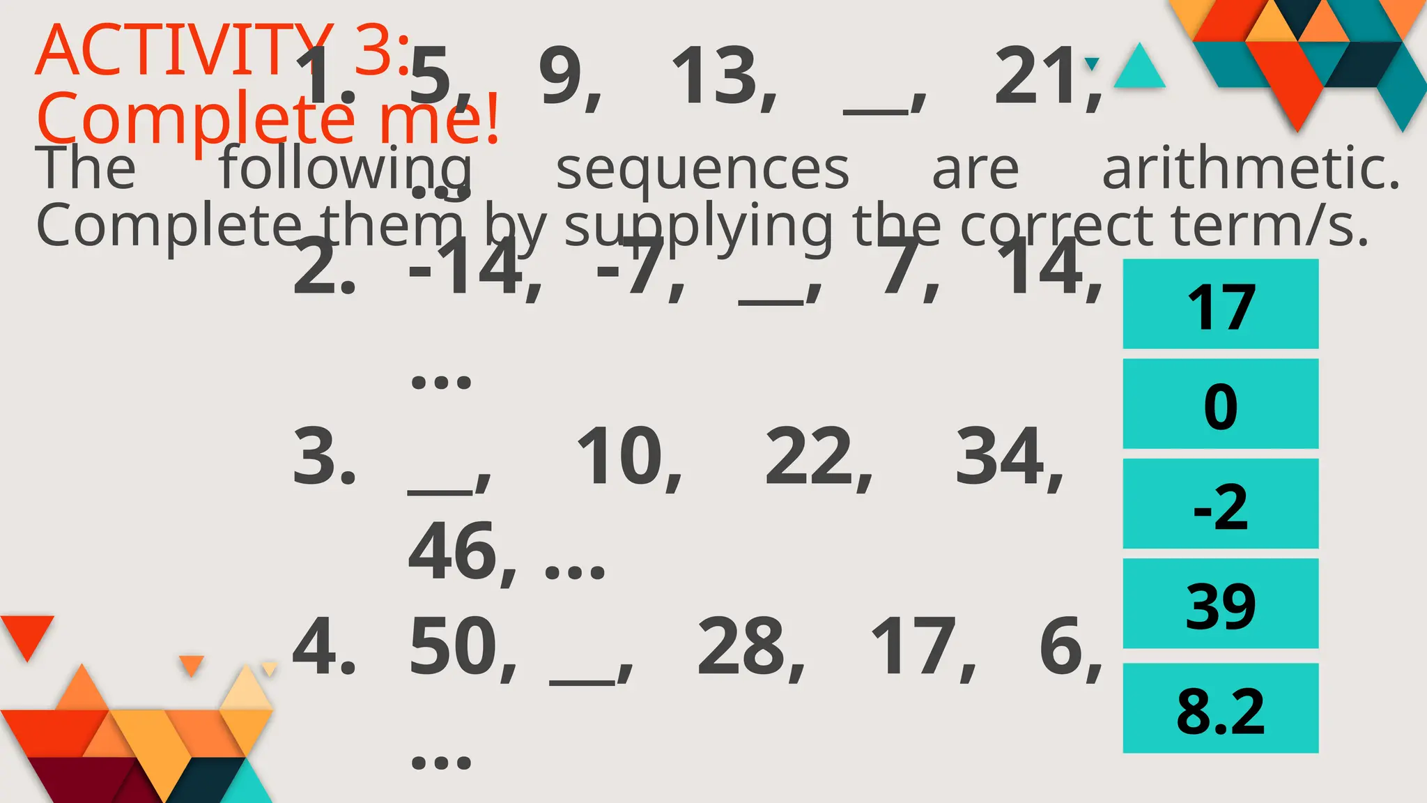 Mathematics 10 Quarter I Arithmetic Sequence | PPTX