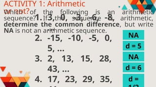 Mathematics 10 Quarter I Arithmetic Sequence | PPTX