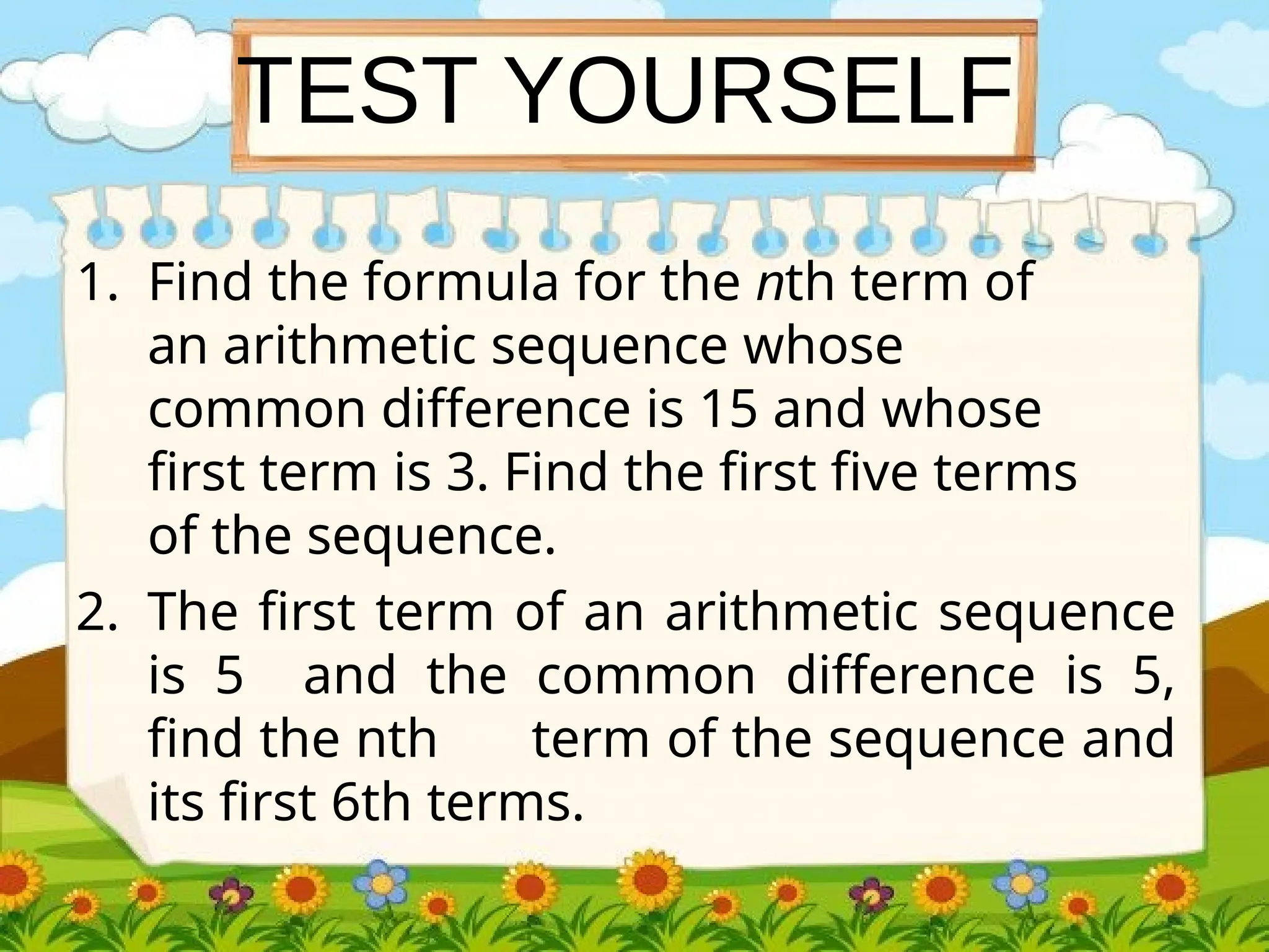 FIND THE NTH TERM OF AN ARITHMETIC SEQUENCE.pptx