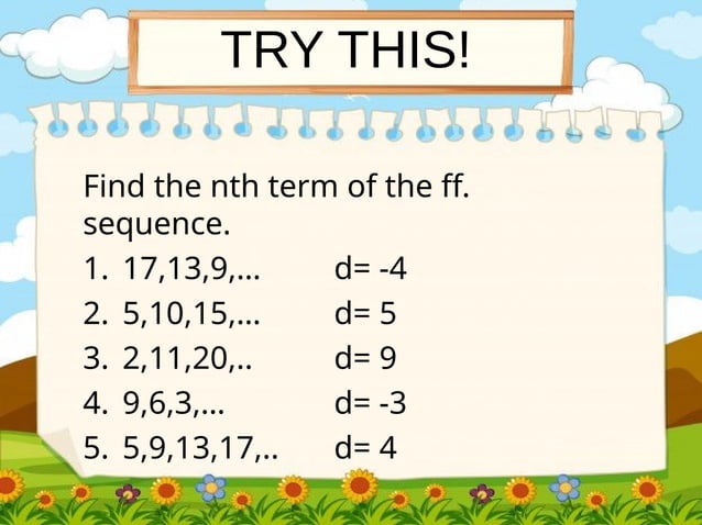 FIND THE NTH TERM OF AN ARITHMETIC SEQUENCE.pptx