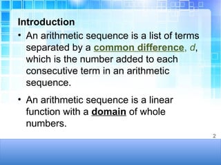 ARITHMETIC SEQUENCE in Mathematics 10.pptx