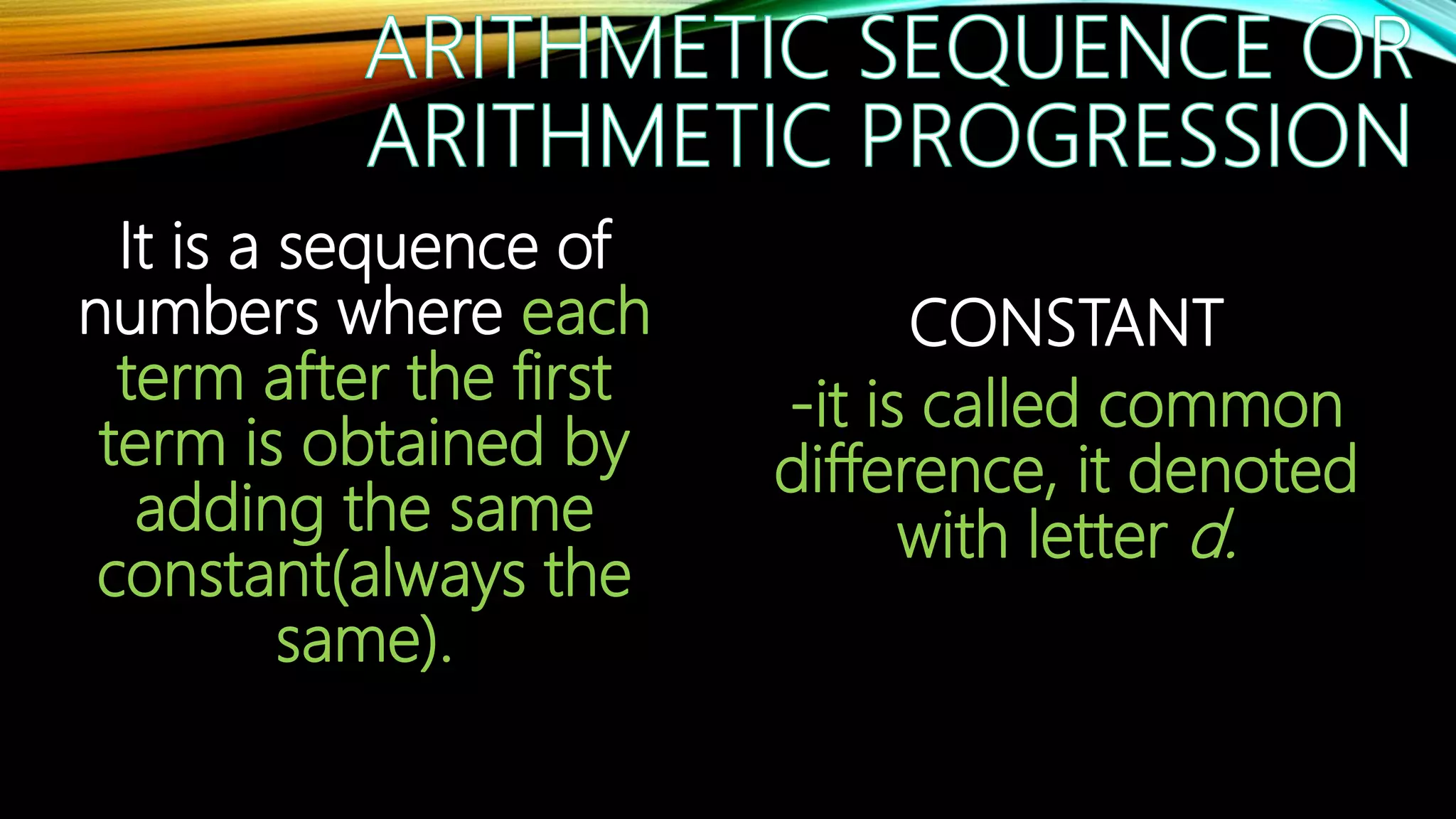 Arithmetic sequence 10 | PPTX