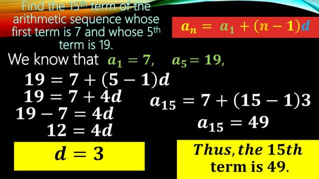 Arithmetic sequence 10 | PPTX