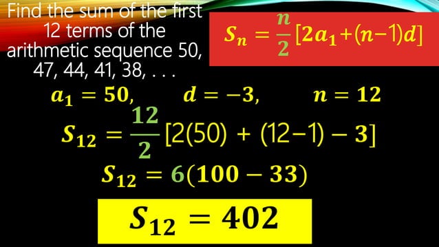 Arithmetic sequence 10 | PPTX