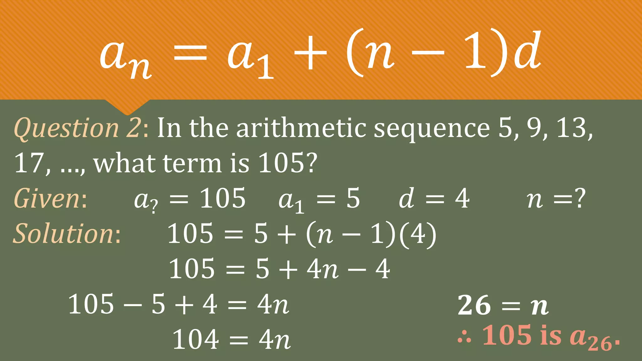 Arithmetic Sequence Ppt