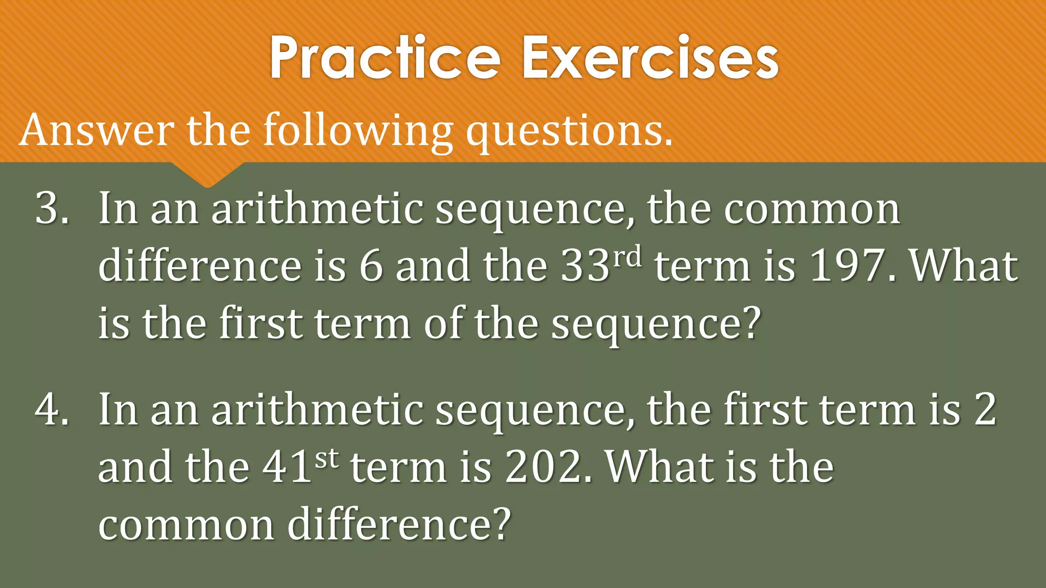 Arithmetic Sequence Ppt