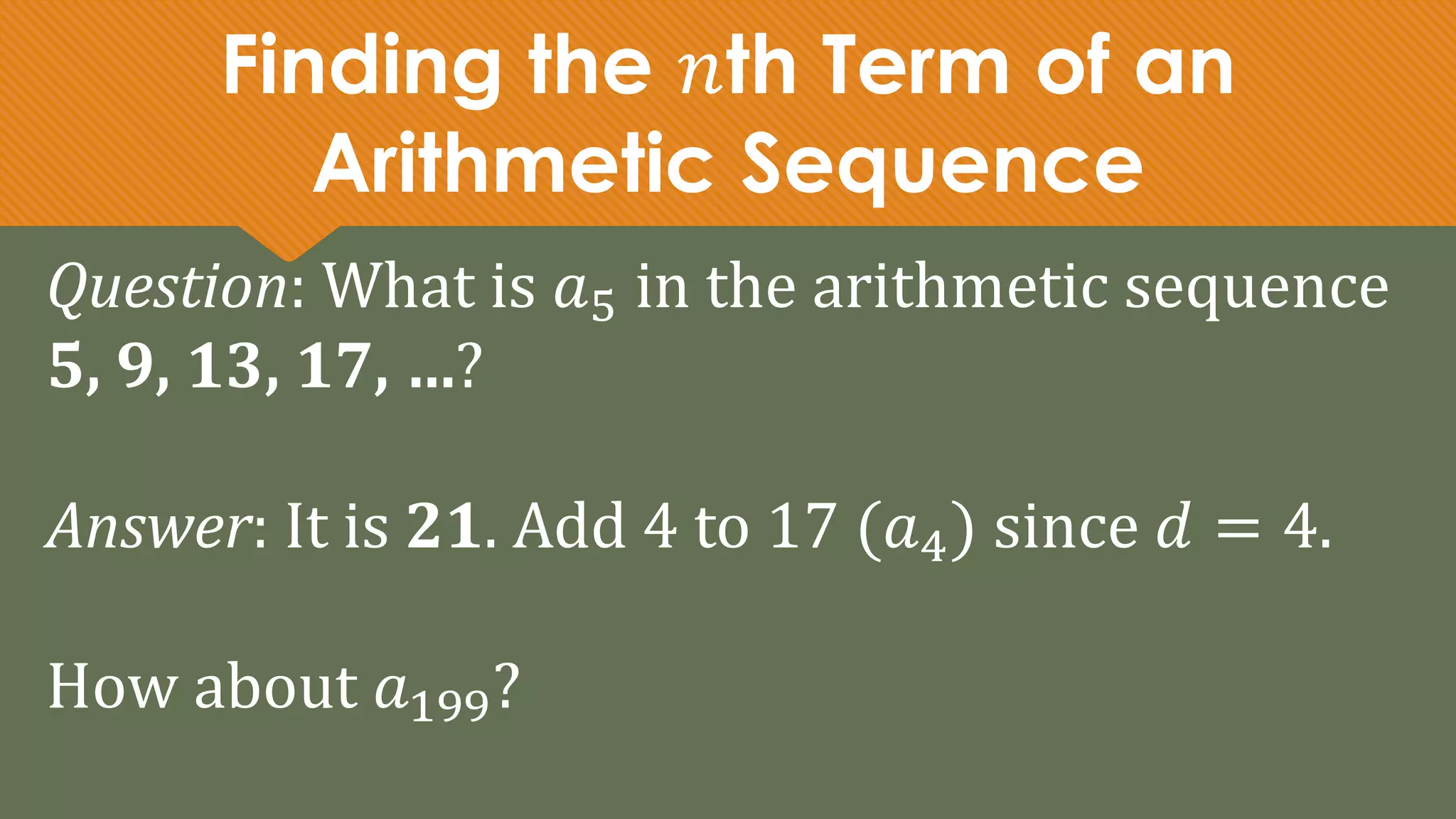 Arithmetic Sequence Ppt
