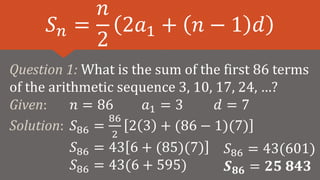 Arithmetic Sequence | PDF | Homework and Study | Education