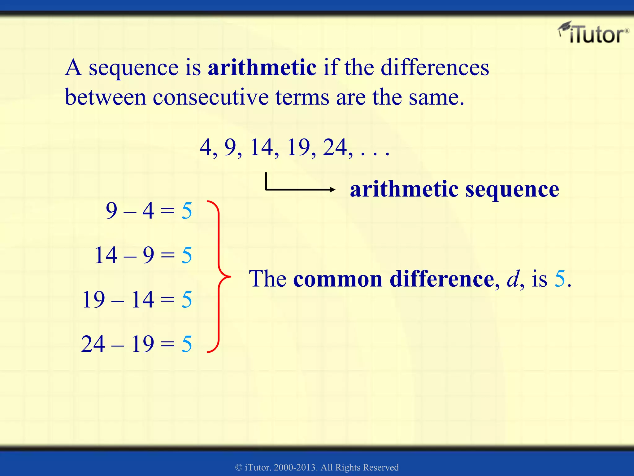 Arithmetic Sequence And Series Pptx Physics Science