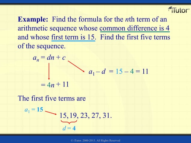 Arithmetic Sequence And Series Pptx Physics Science