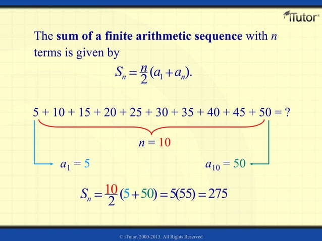 Arithmetic Sequence And Series Pptx Physics Science