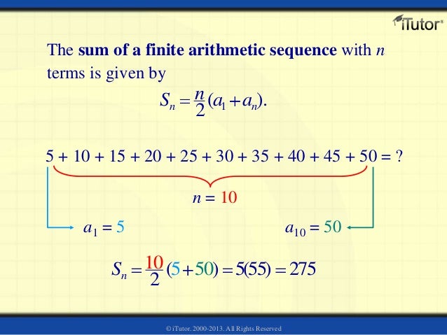 Arithmetic Sequence And Series