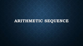 Arithmetic sequence G10.pptx | Homework and Study | Education