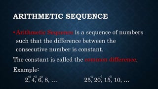 Arithmetic sequence G10.pptx | Homework and Study | Education