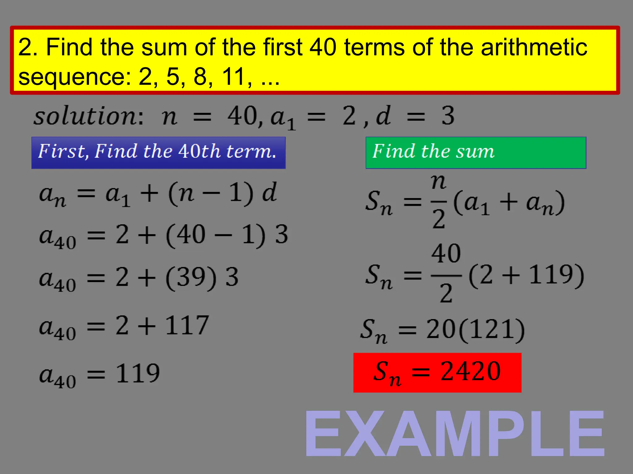 ARITHMETIC SEQUENCE OF THE SUM G10..pptx