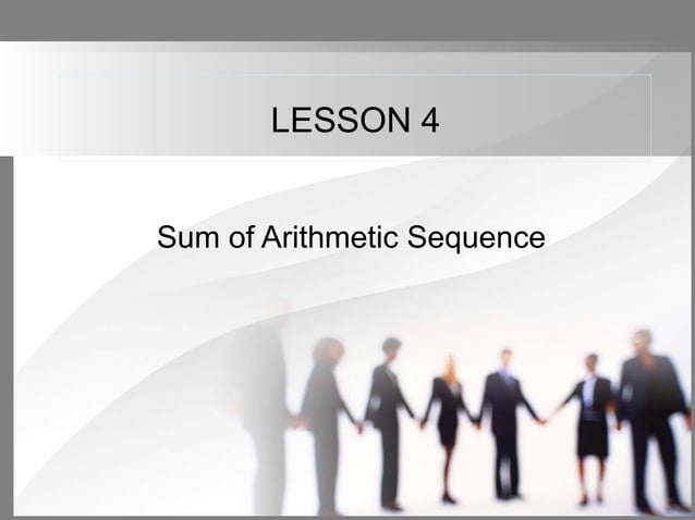 ARITHMETIC SEQUENCE OF THE SUM G10..pptx