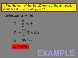 ARITHMETIC SEQUENCE OF THE SUM G10..pptx