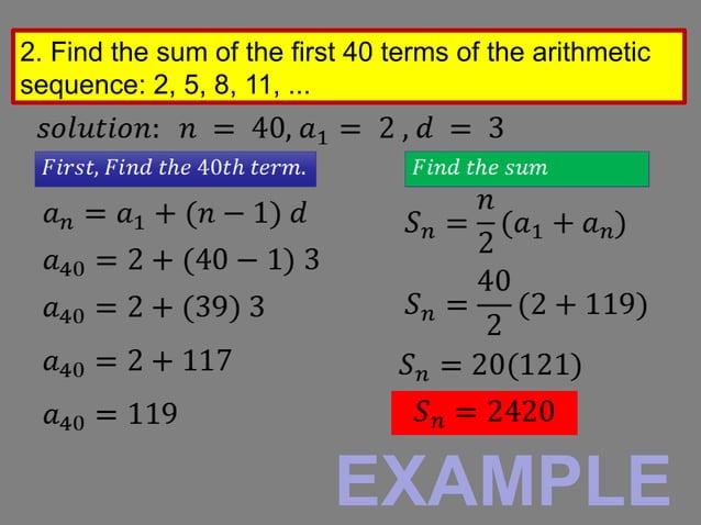 ARITHMETIC SEQUENCE OF THE SUM G10..pptx