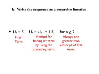 Arithmetic Sequence Recursive Formula