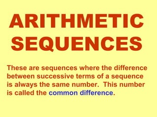 Arithmetic sequences | PPT