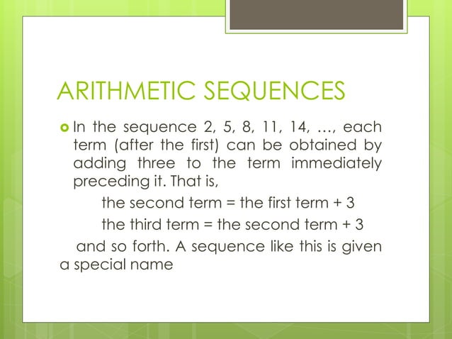Arithmetic sequences and arithmetic means | PPT | Free Download