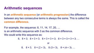 Arithmetic sequences and series | PPTX