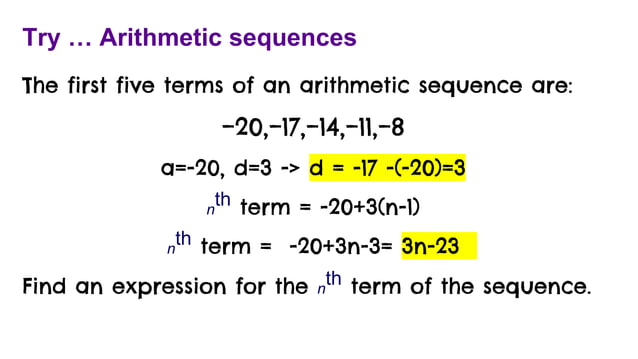 Arithmetic sequences and series | PPTX