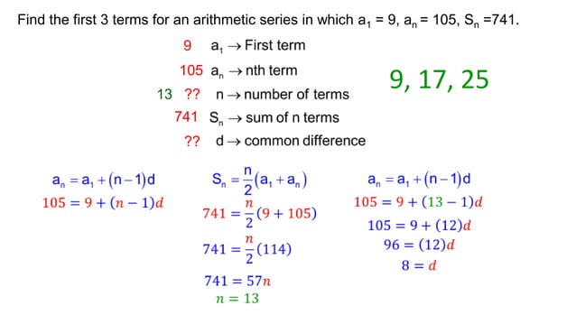 Arithmetic sequences and series | PPTX