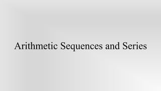 Arithmetic Sequences and Series-Boger.ppt | Homework and Study | Education