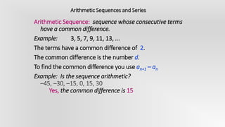 Arithmetic Sequences and Series-Boger.ppt | Homework and Study | Education
